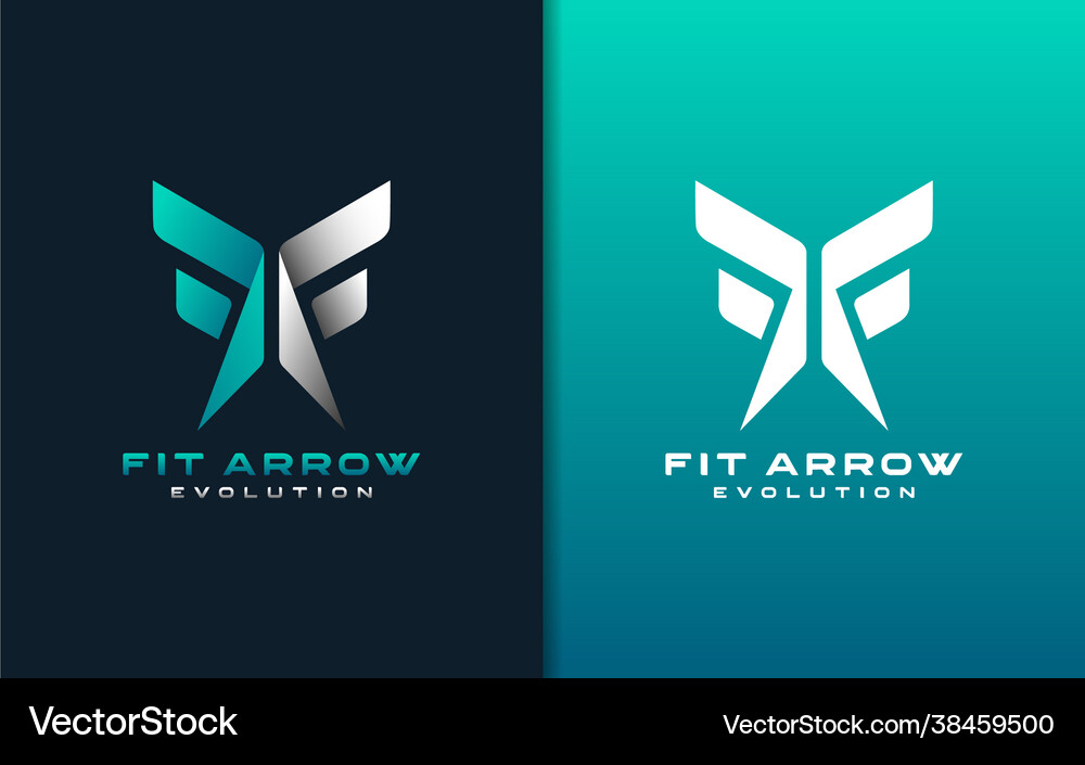 Initial letter f and arrow shape concept logo Vector Image