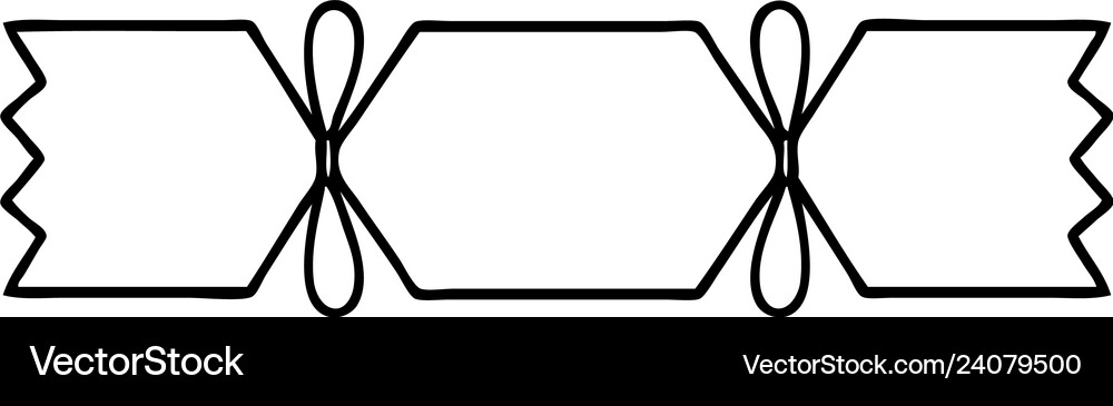Line drawing cartoon christmas cracker Royalty Free Vector