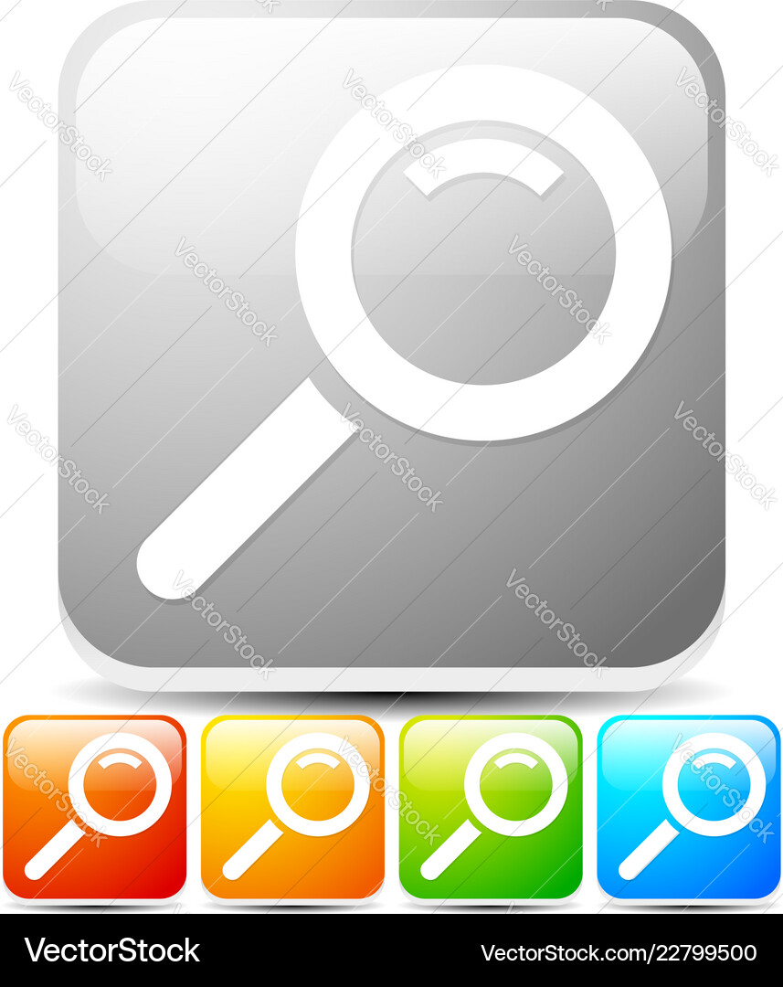 Magnifier glass icon in various colors Royalty Free Vector