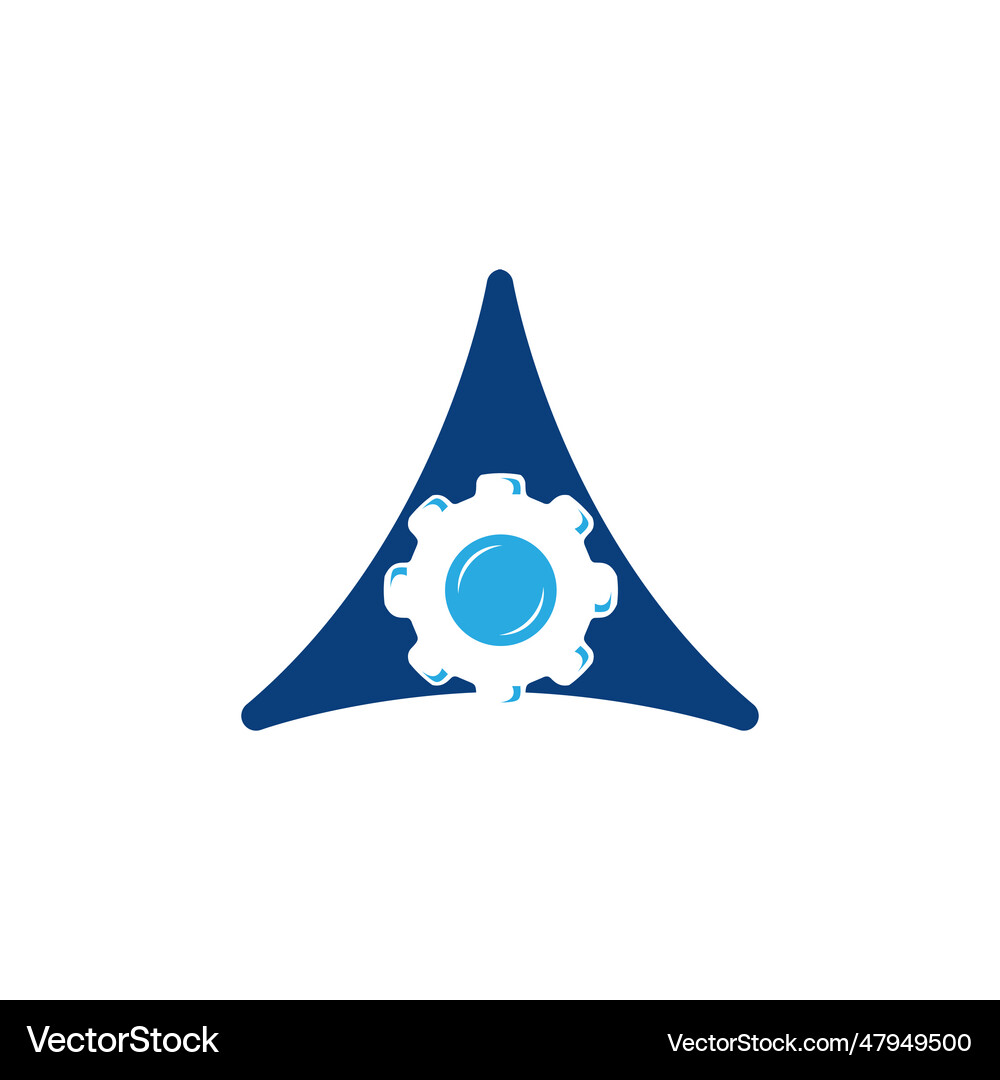 Trinity logo design inspiration and gear Vector Image