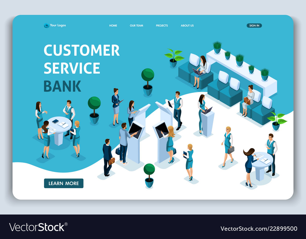 Website template landing page isometric concept Vector Image