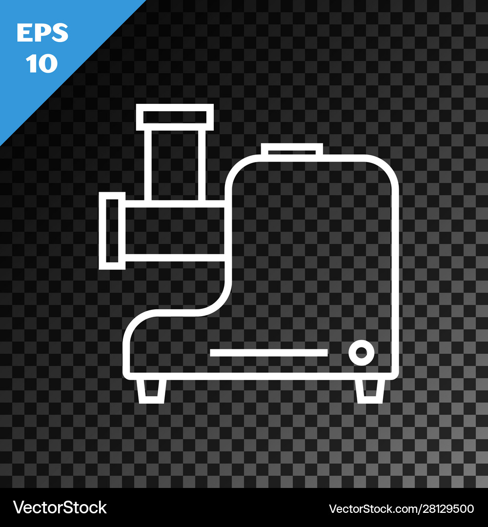 White line kitchen meat grinder icon isolated Vector Image