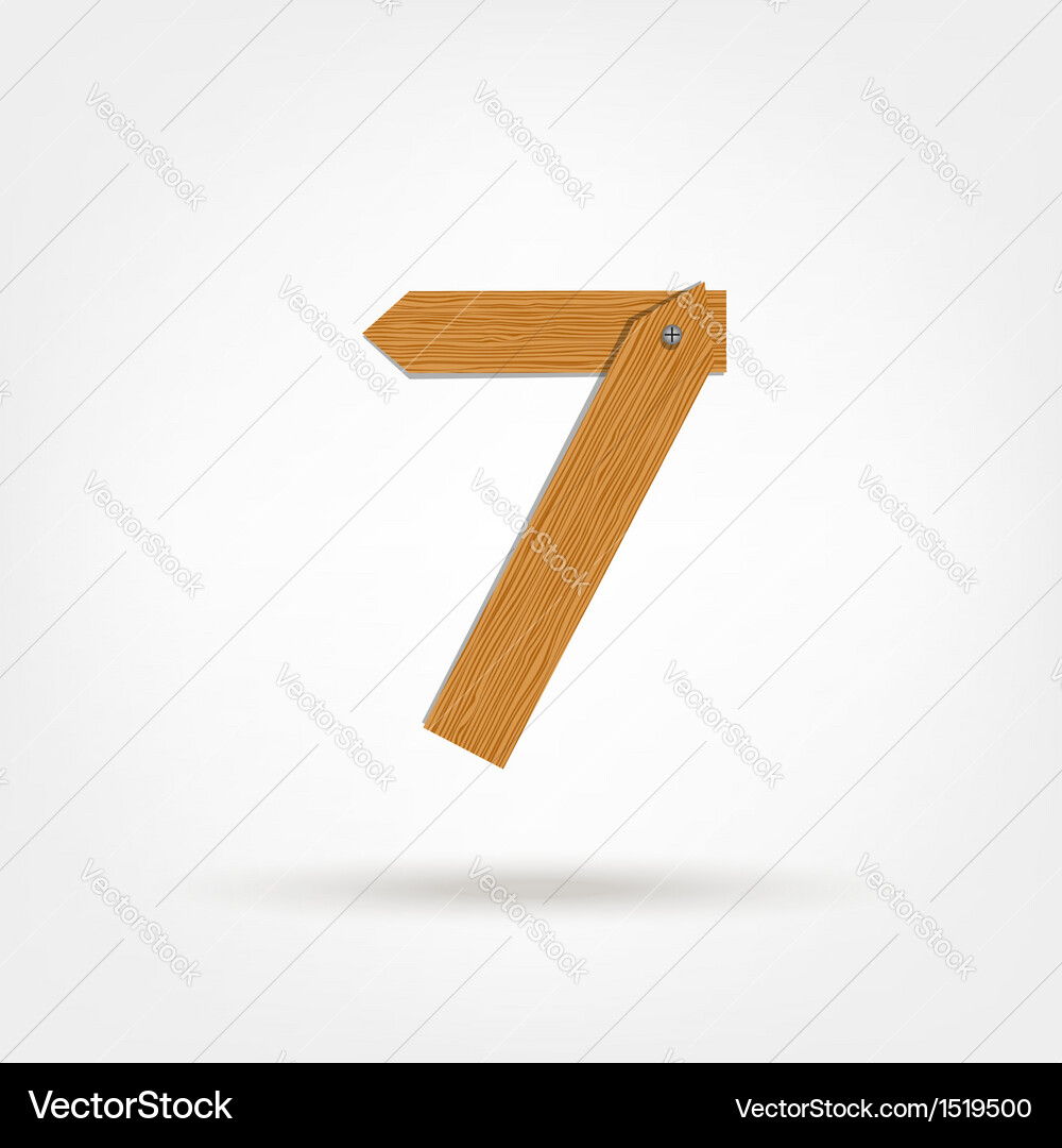Wooden Boards Number Seven Royalty Free Vector Image