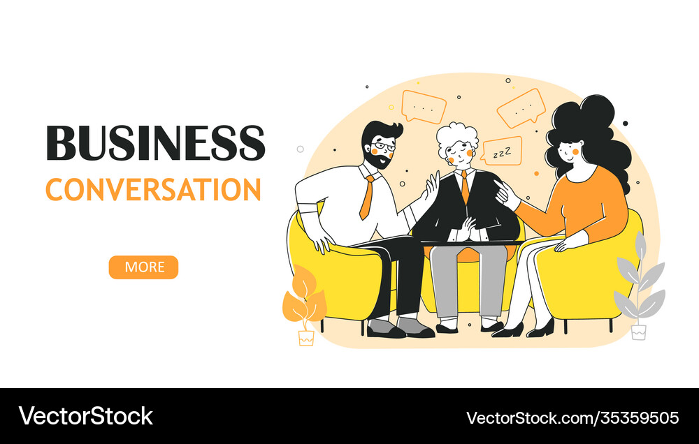 Business negotiation conversation flat landing Vector Image