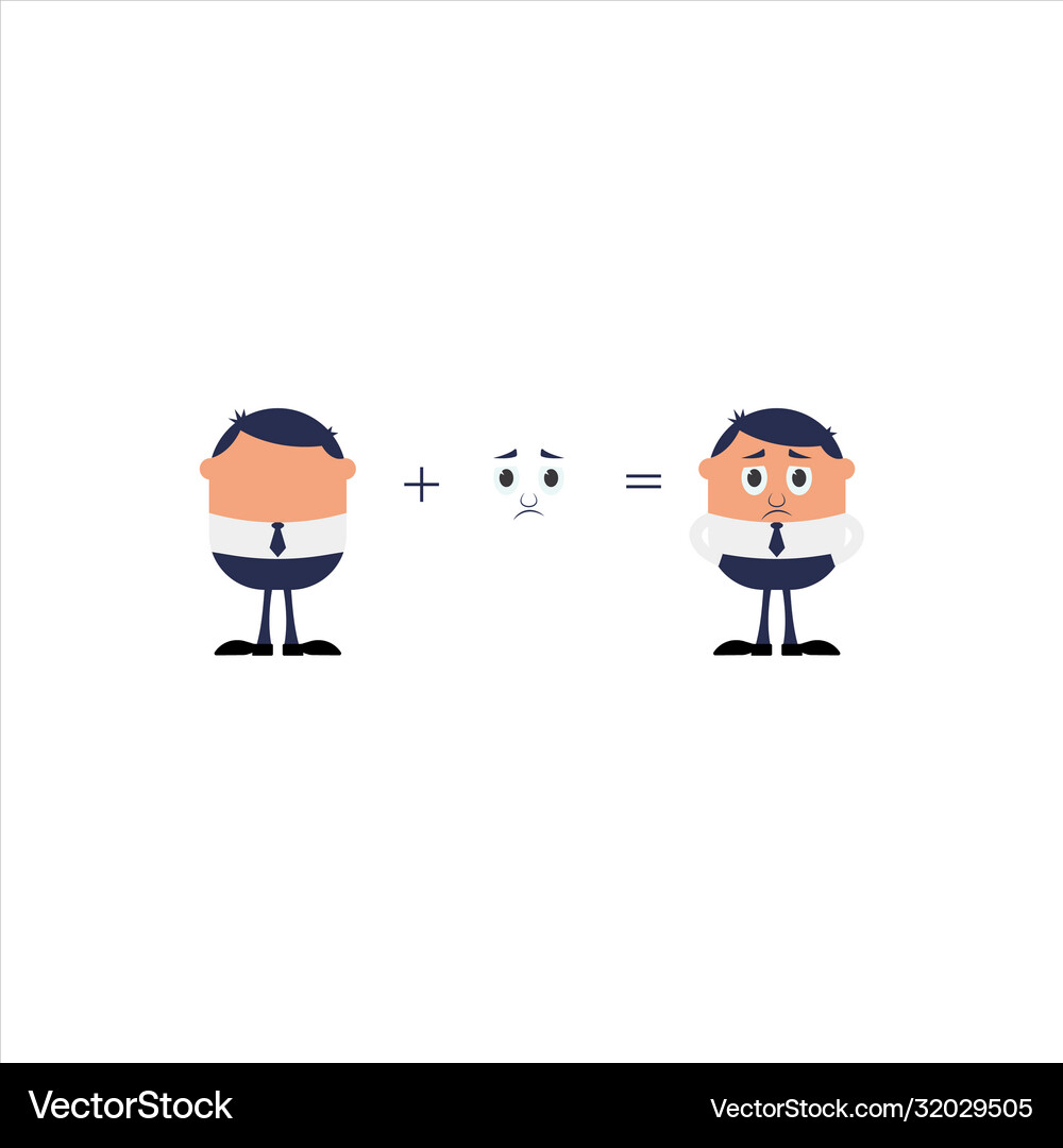 Businessman sad cartoon Royalty Free Vector Image