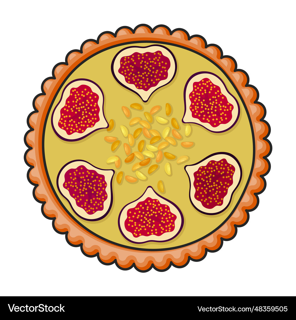 Cake top view iconcolor icon isolated Royalty Free Vector