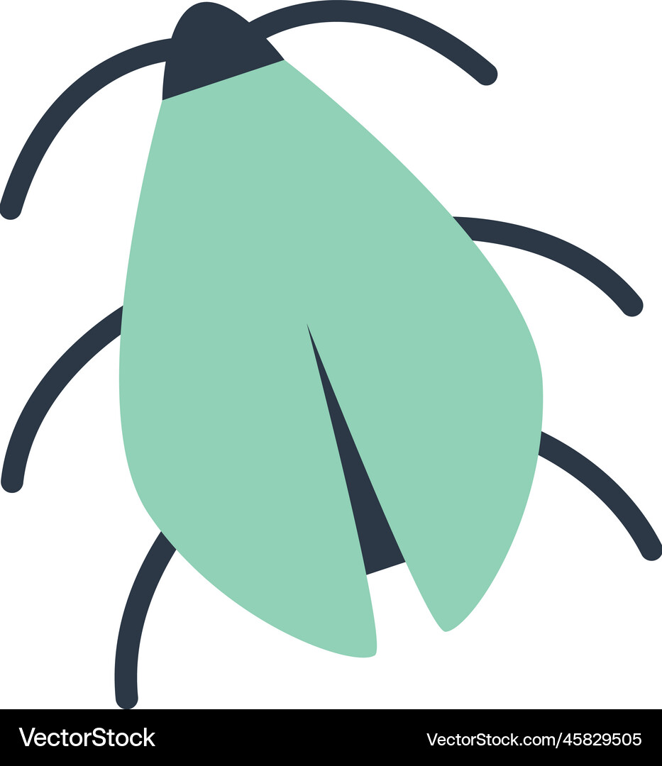 Colorful cartoon beetle flat icon Royalty Free Vector Image