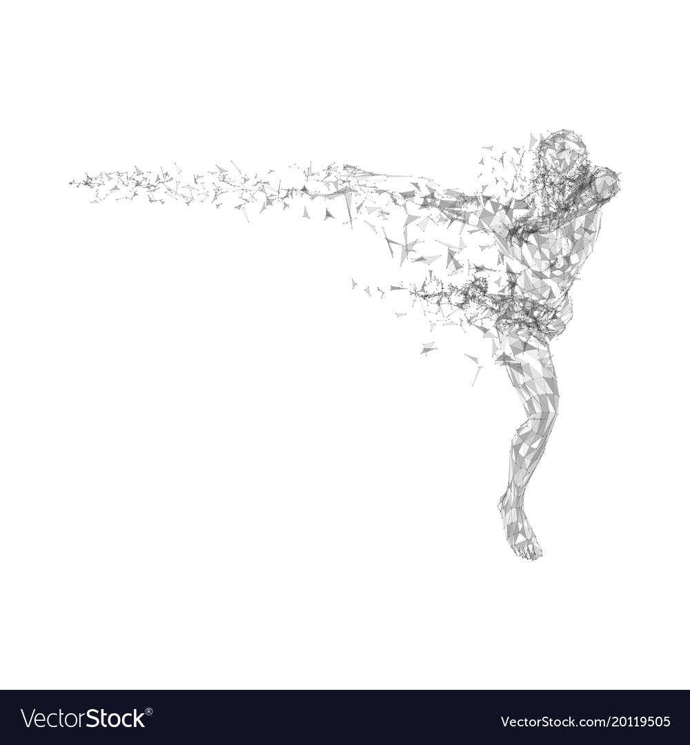 Conceptual abstract running man connected lines Vector Image Conceptual abstract running man connected lines Vector Image