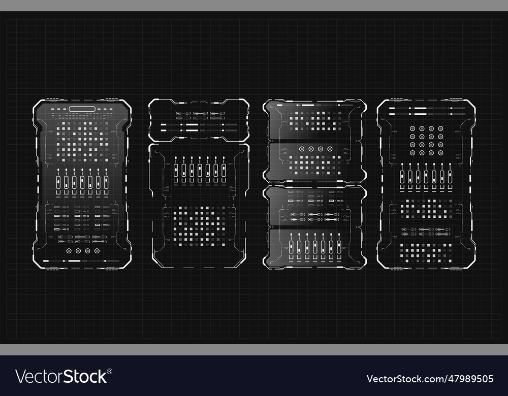 Futuristic hud interface screen design set of hud Vector Image Futuristic hud interface screen design set of hud Vector Image