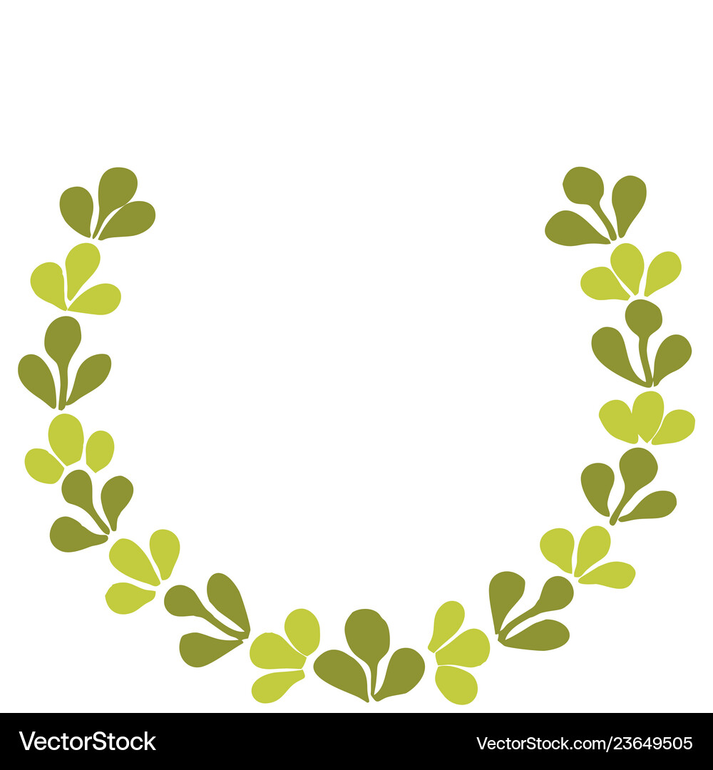Green laurel wreath frame isolated on white Vector Image
