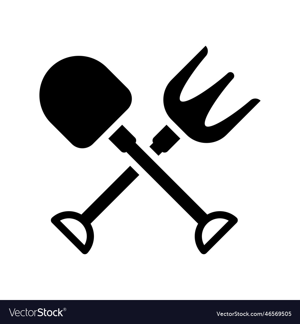 Hayfork solid icon style ep Royalty Free Vector Image