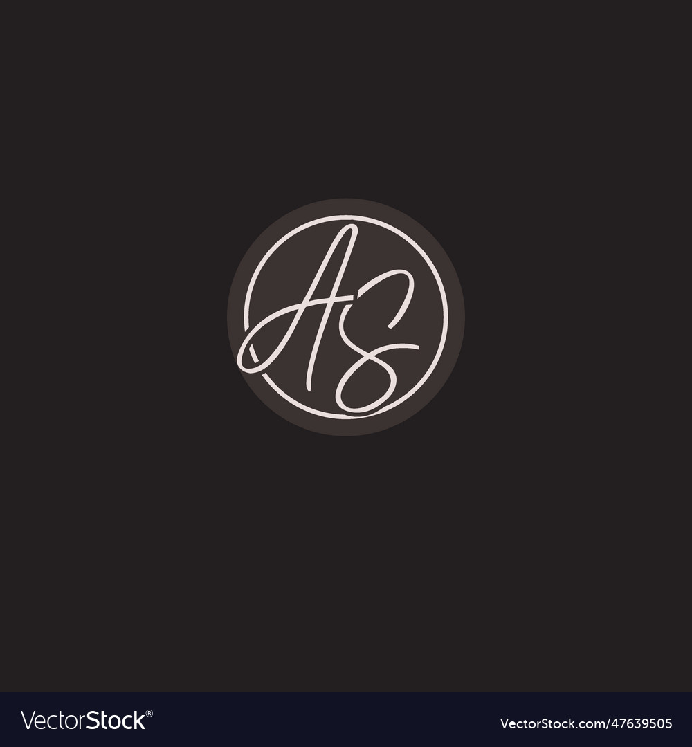 Initials as logo monogram with simple circle line Vector Image