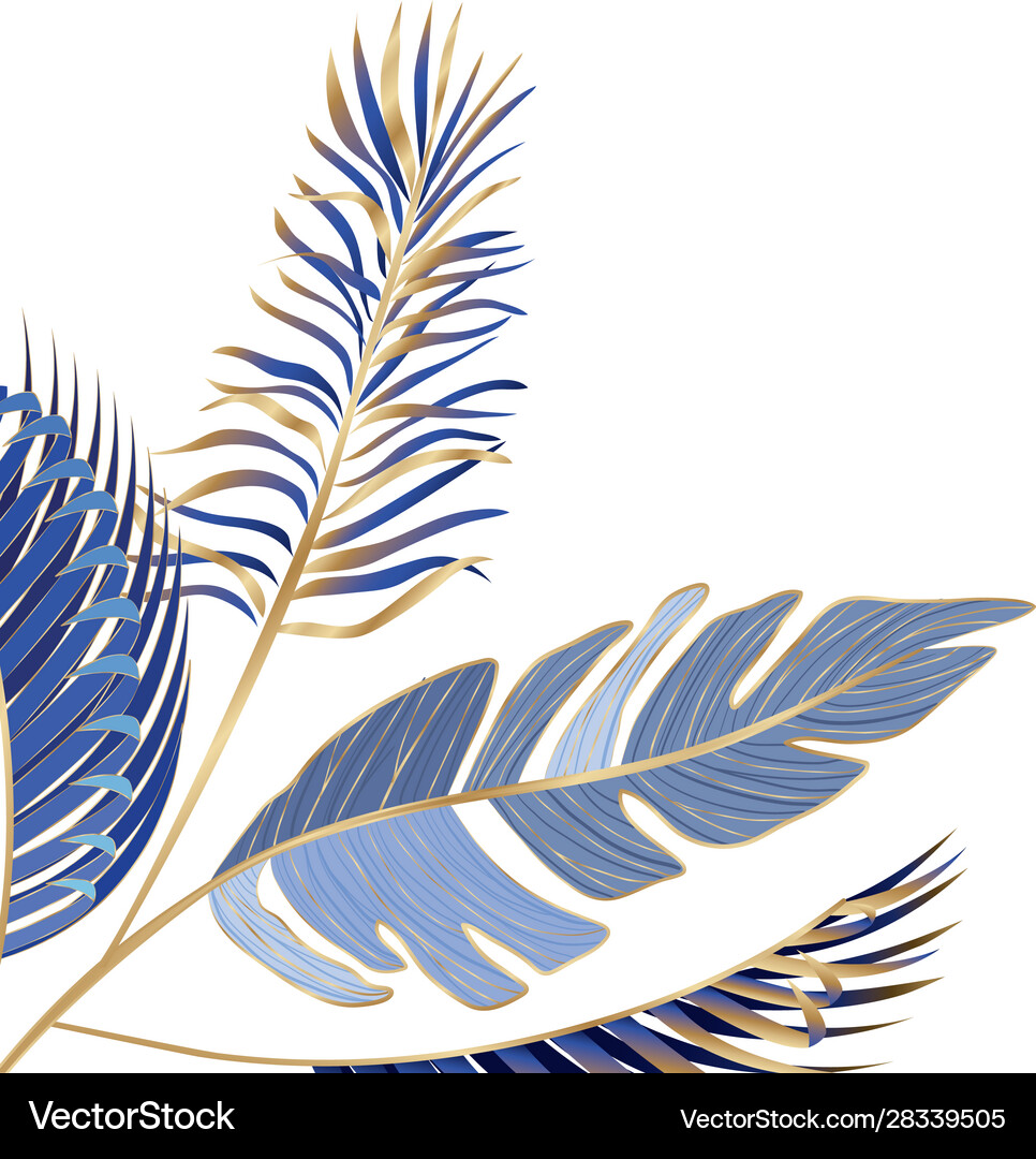 Isolated tropical blue leaves design Royalty Free Vector