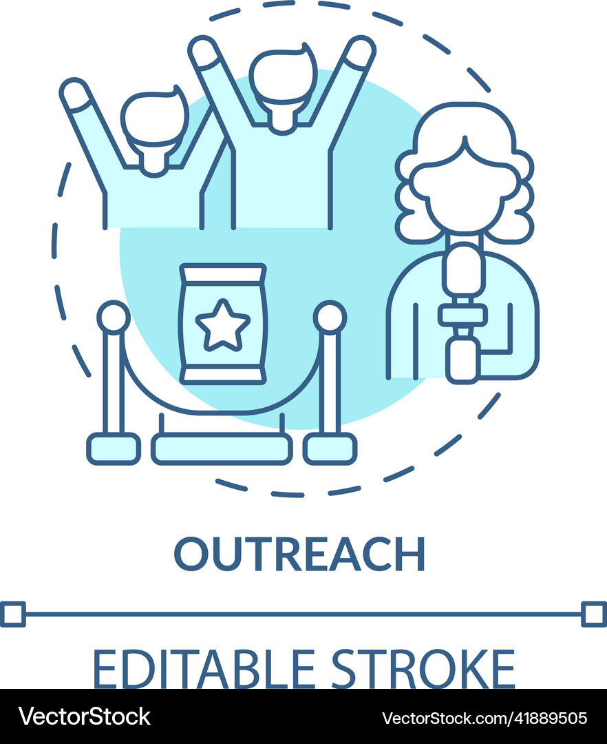 Outreach turquoise concept icon Royalty Free Vector Image