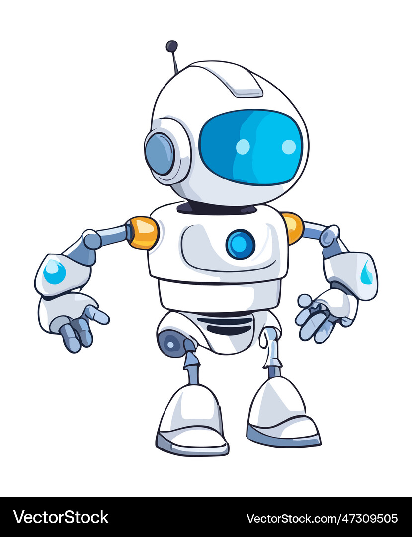 Robot chatbot ai bot character cartoon mascot Vector Image