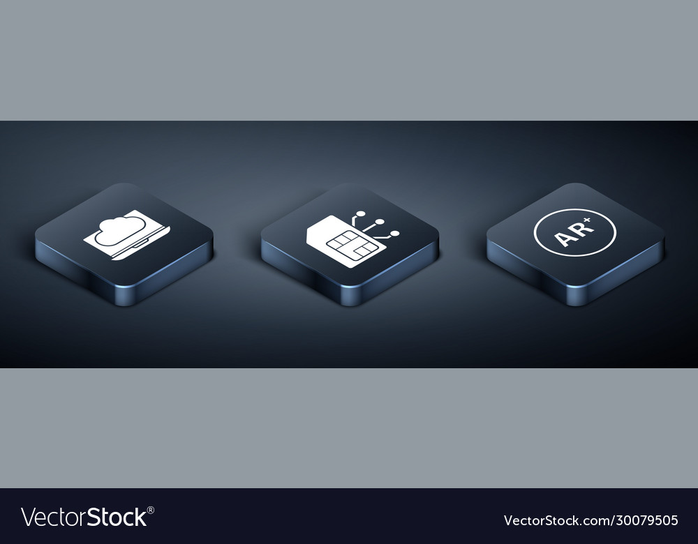 Set isometric cloud technology data transfer Vector Image