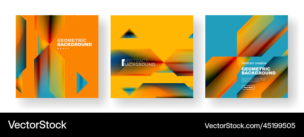 Set of abstract backgrounds overlapping geometric Vector Image