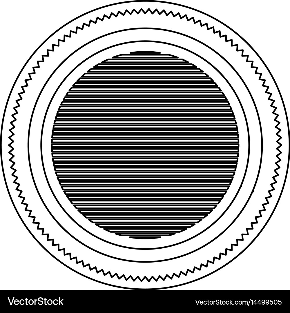 Silhouette heraldic circular figure stamp with Vector Image