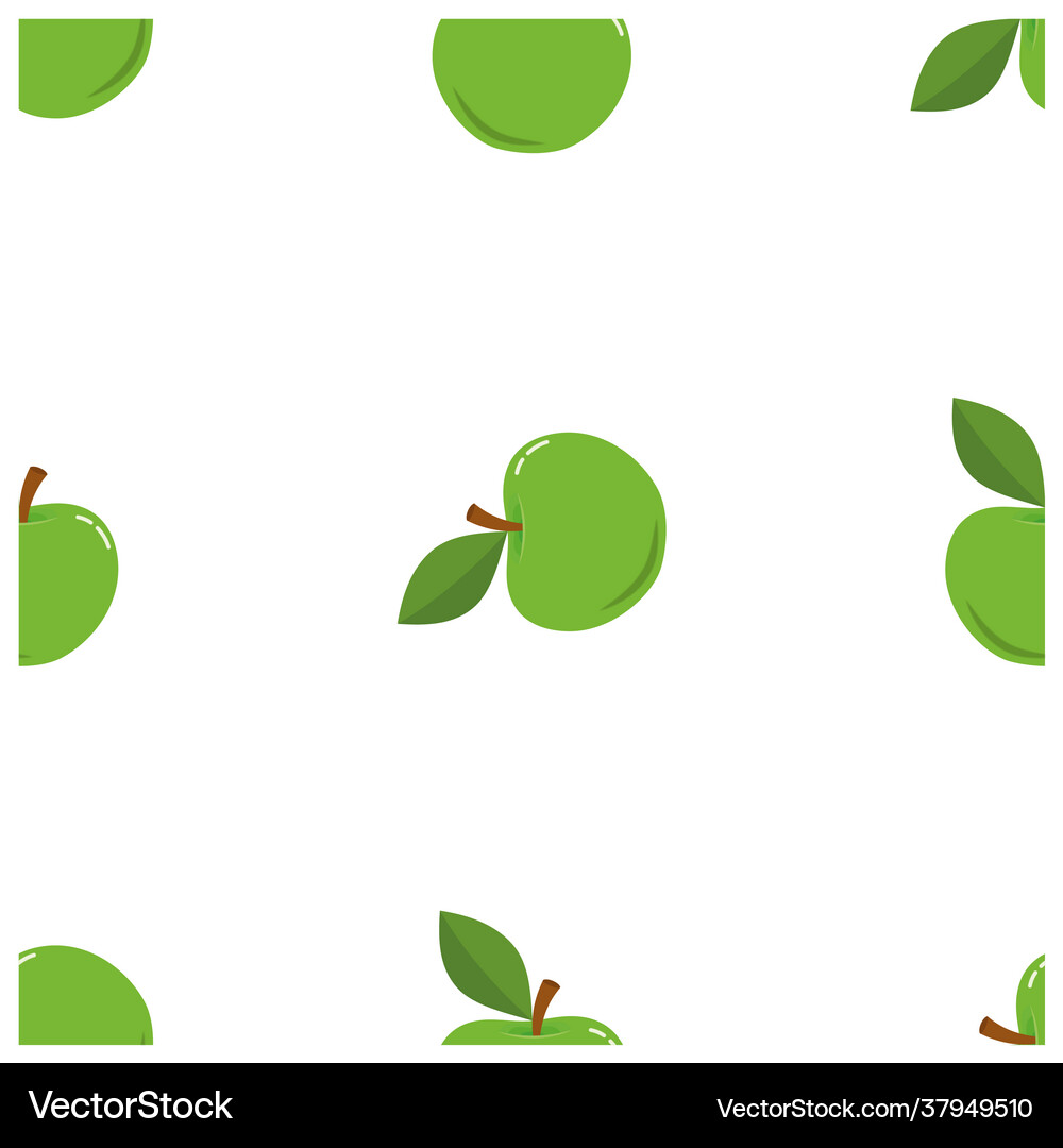 Abstract seamless background with green apples Vector Image