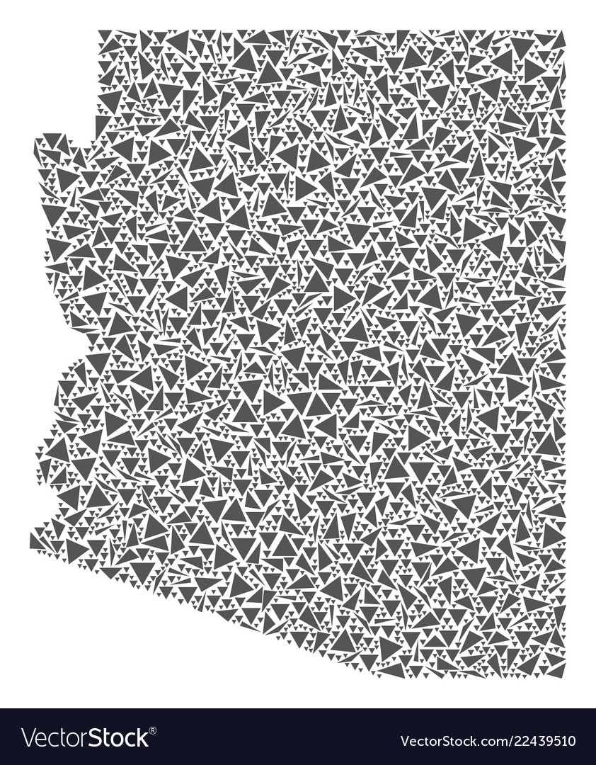 Arizona state map of triangles Royalty Free Vector Image