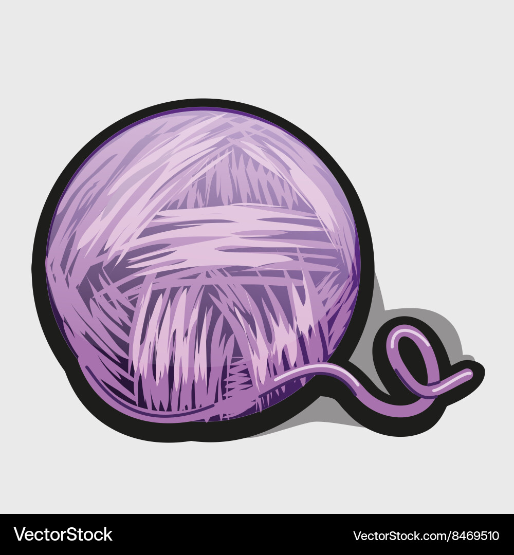 Ball purple wool ball icon Royalty Free Vector Image