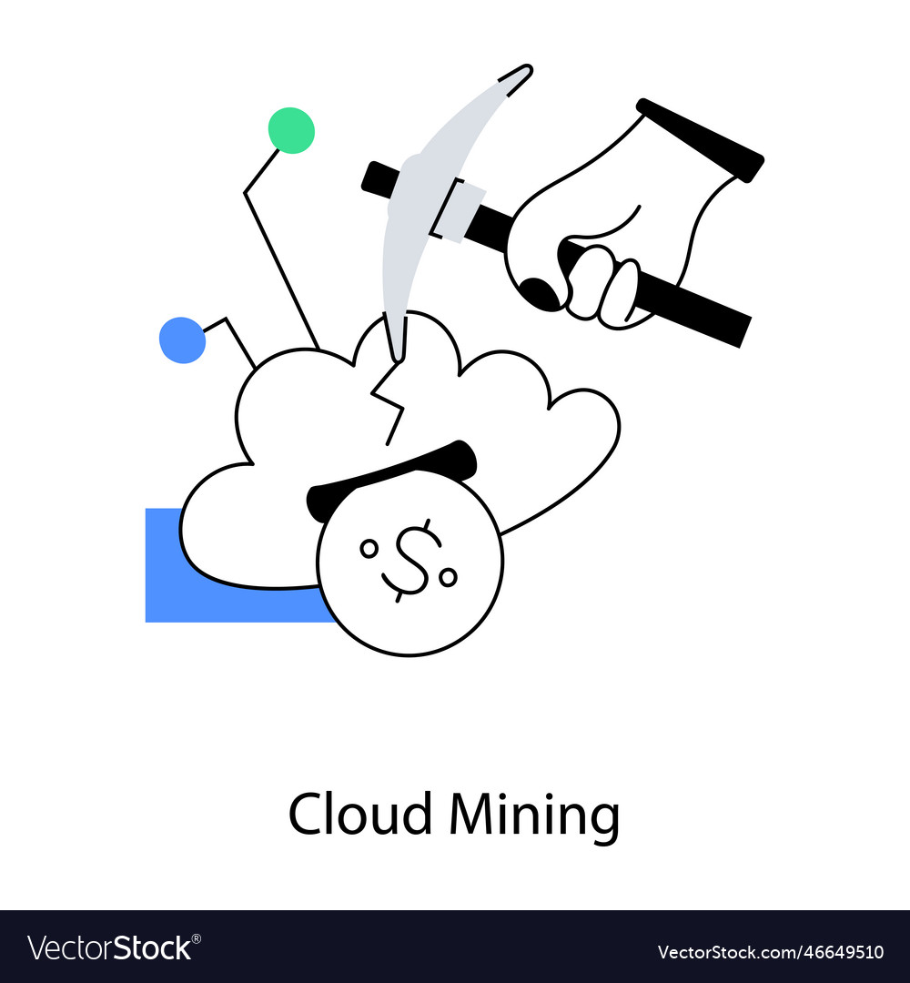 Cloud mining Royalty Free Vector Image - VectorStock