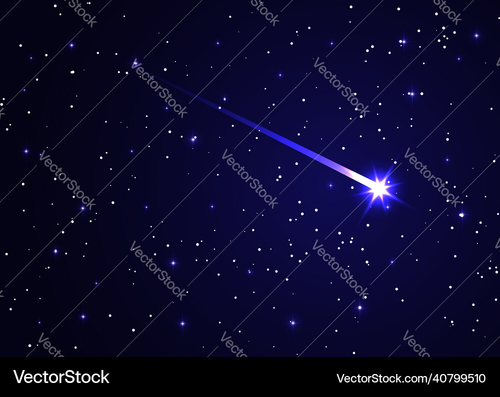 Comet in the starry space sky star and stardust Vector Image
