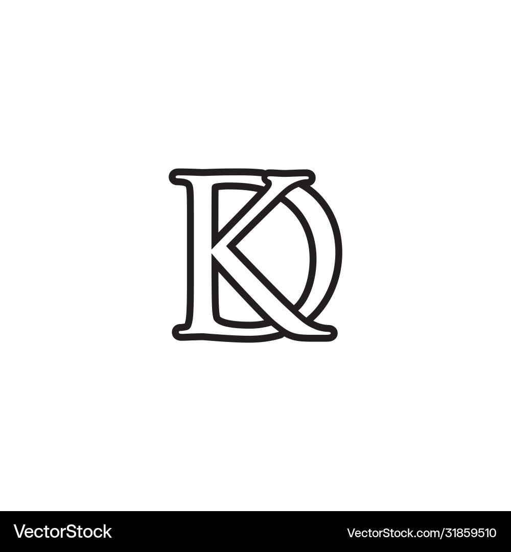 D k serif letter lines logo design Royalty Free Vector Image