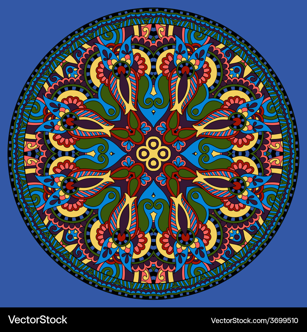 Decorative design of circle dish template Vector Image