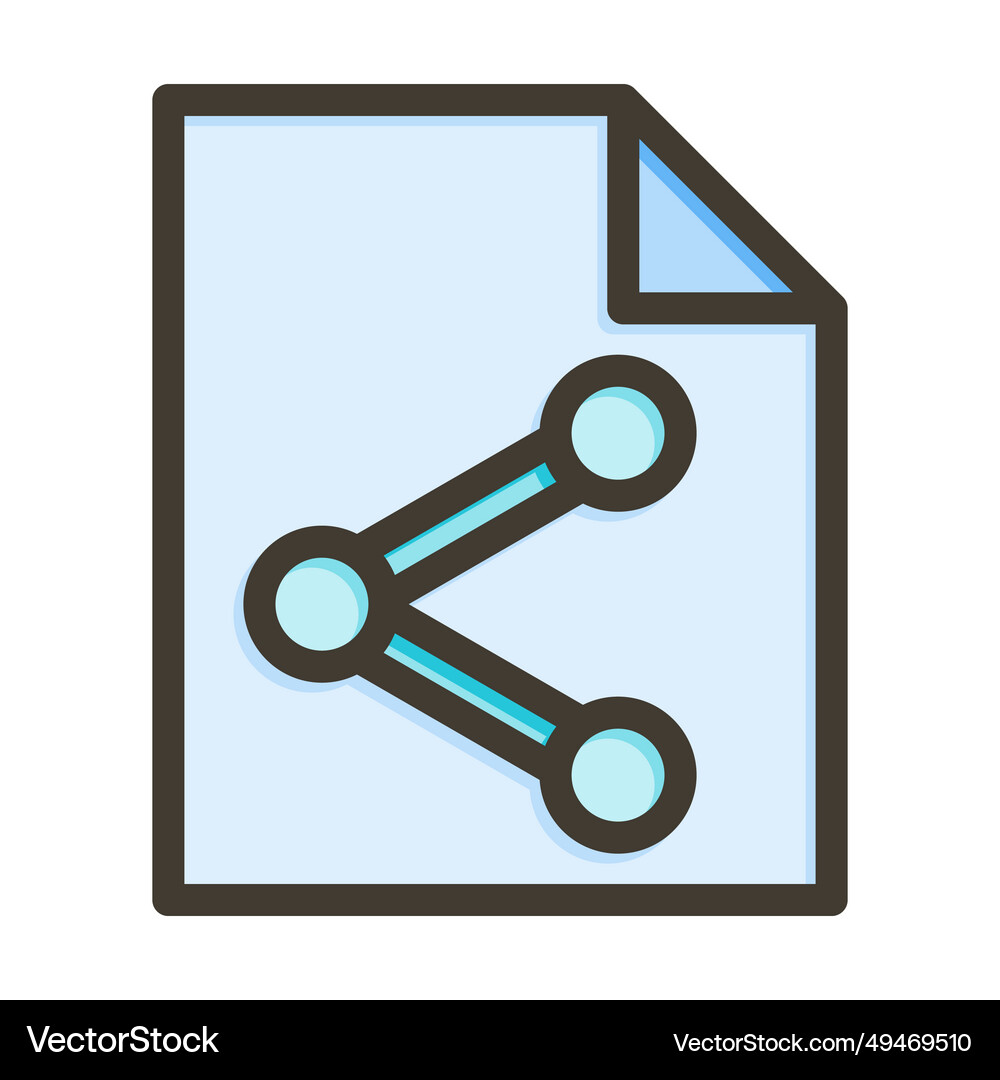 File sharing thick line filled colors icon Vector Image