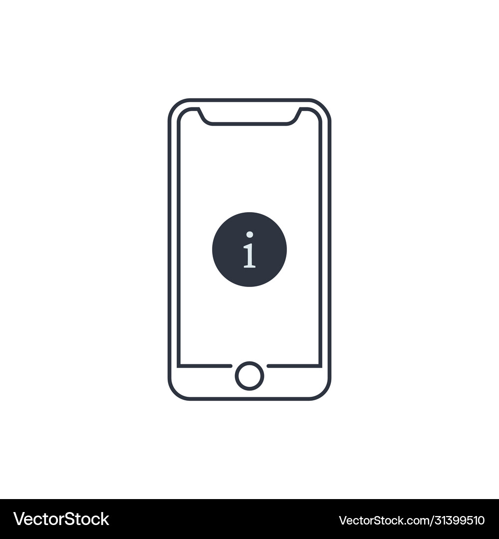 Information sign on screen smartphone icon symbol Vector Image