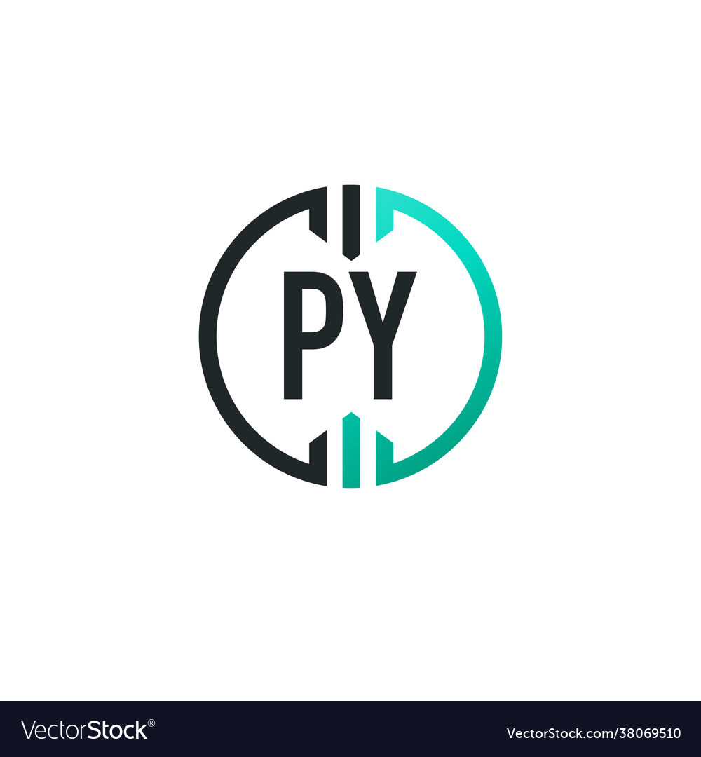 Initial letter py circle simple creative logo Vector Image