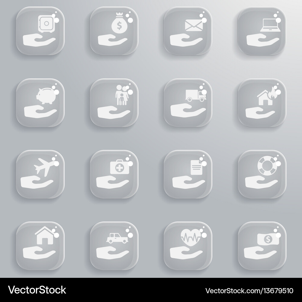 Insurance simply icons Royalty Free Vector Image