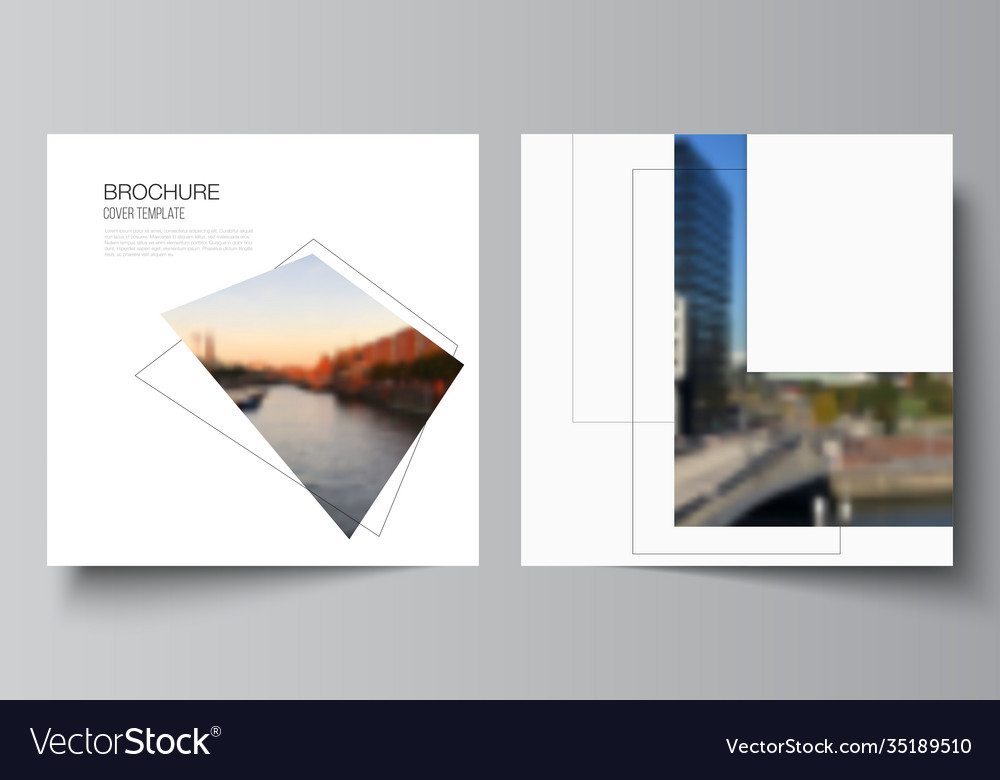 Layout two square format covers design Royalty Free Vector