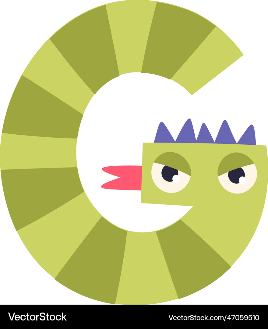 Monster alphabet g letter Royalty Free Vector Image