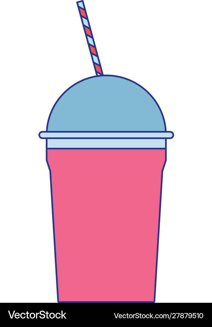 Pink smoothie cup icon colorful design Royalty Free Vector
