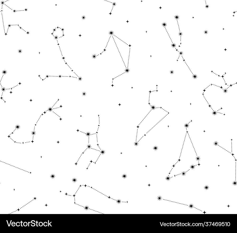Starry sky with constellations astrology zodiac Vector Image