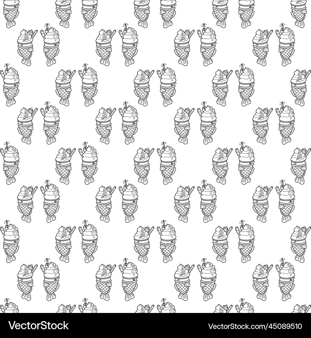 Taiyaki two pattern cute asian sweet stuffed Vector Image