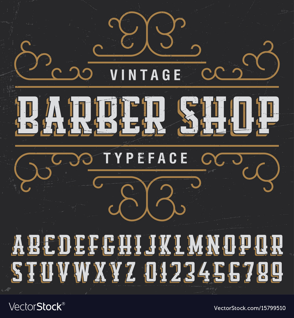 Vintage barber shop typeface poster Royalty Free Vector