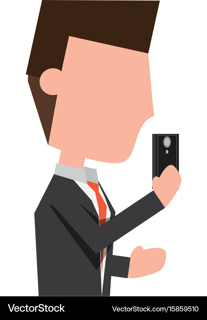 Young man with smartphone cartoon Royalty Free Vector Image