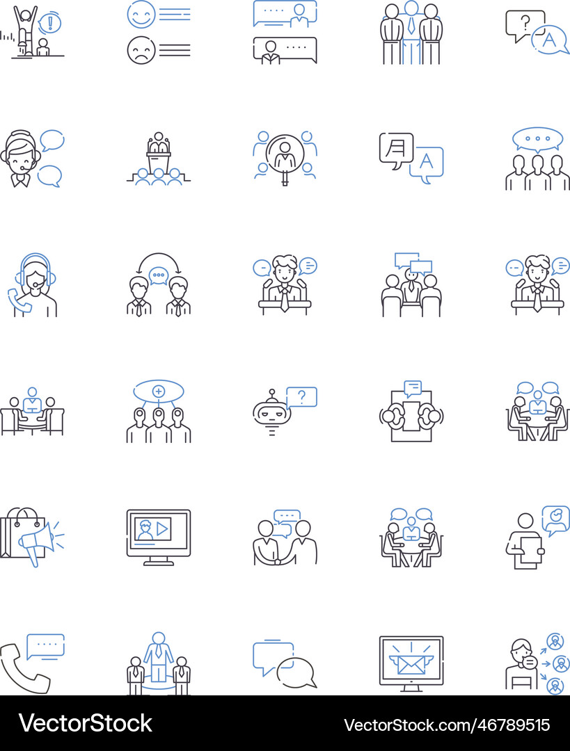 Chatting group line icons collection conversation Vector Image