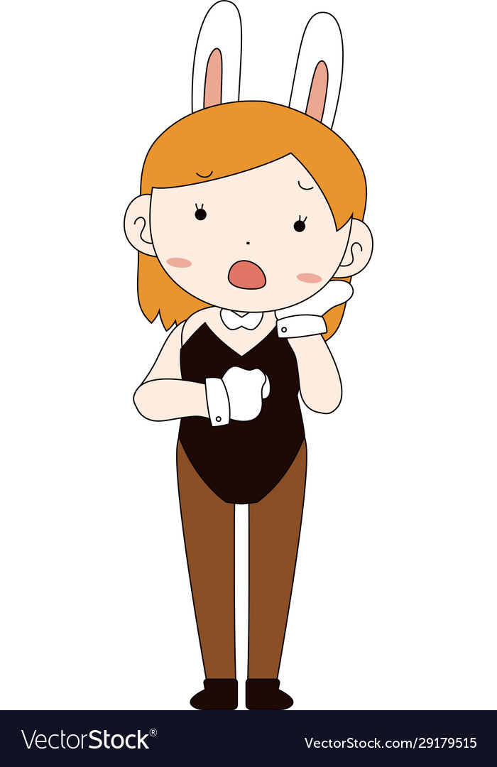 Cute pose bunny girl Royalty Free Vector Image