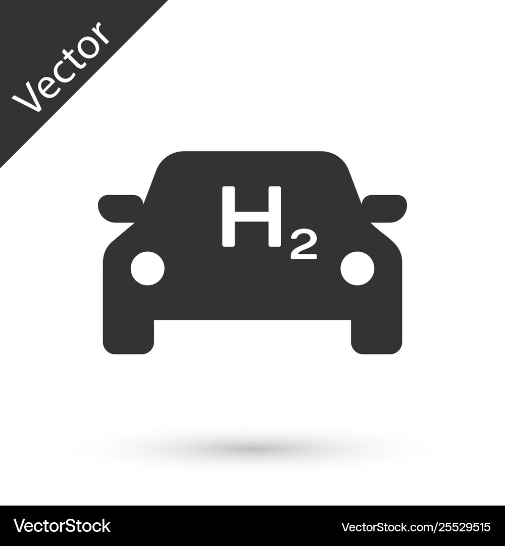Grey hydrogen car icon isolated on white Vector Image