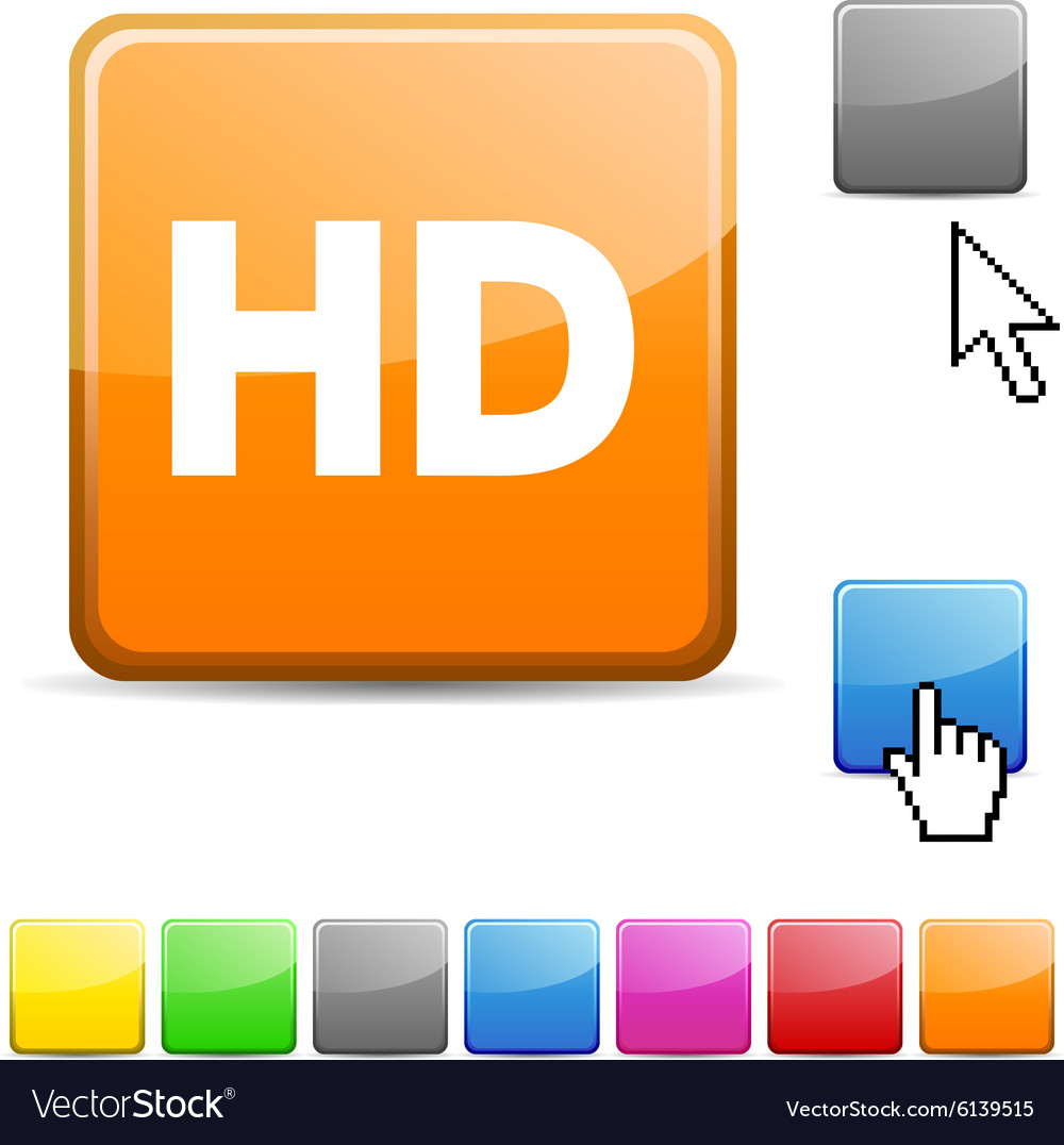 Hd glossy button Royalty Free Vector Image - VectorStock
