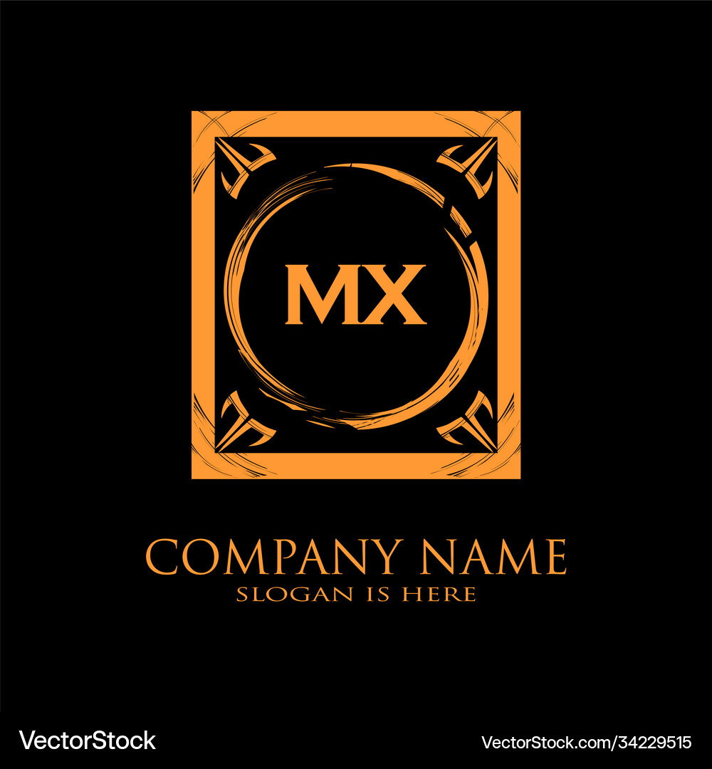 Mx letter initial with royal luxury logo template Vector Image