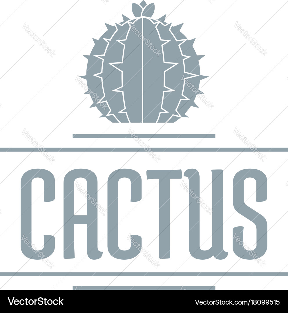 Nature cactus logo simple gray style Royalty Free Vector