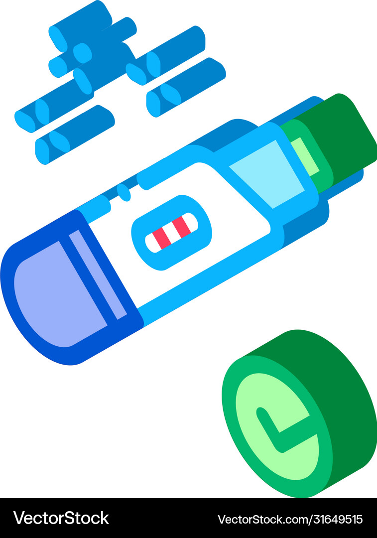 Positive pregnancy test isometric icon Royalty Free Vector