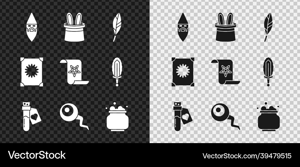 Set wizard warlock magician hat and rabbit ears Vector Image