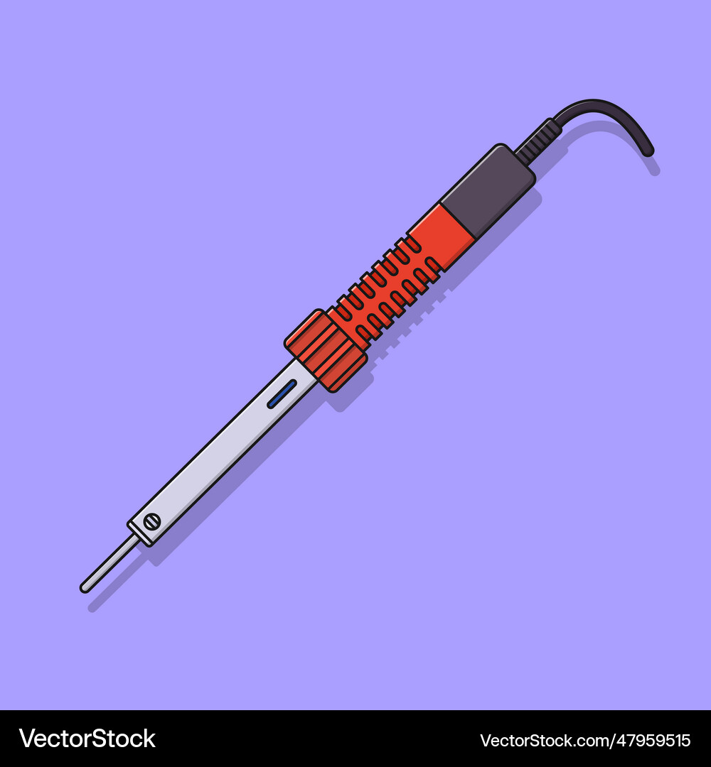 Soldering iron icon with outline Royalty Free Vector Image