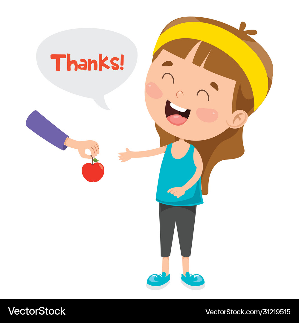 Thank you with characters Royalty Free Vector Image